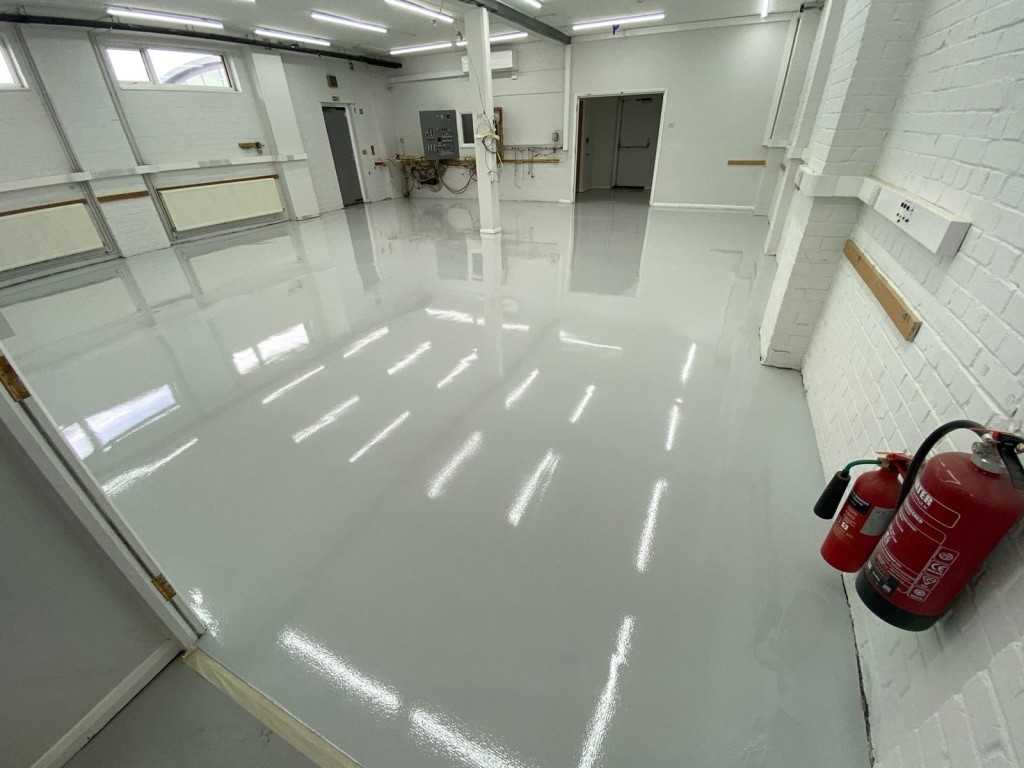Anti Static Resign Flooring Installation - Battery Testing Facility